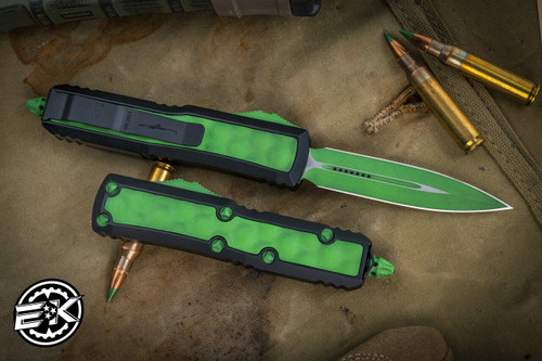 Microtech Daytona Matte Green Mamba Bubble Inlay OTF Automatic Knife 3. ...