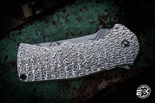 GTC Knives Custom "Young Cowboy" Textured Titanium Folding Knife 2.65 ...