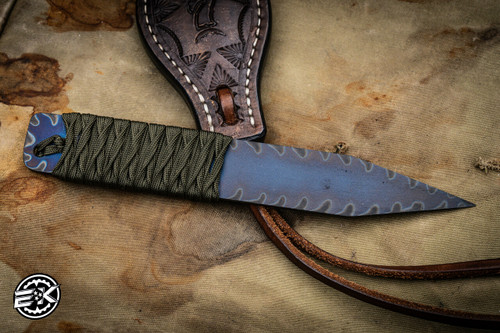 Strider Knives Nail Titanium Flamed OD Green Cord Wrapped 8"