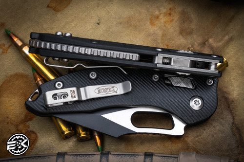 Microtechborka Blades Stitch Ram Lok Manual Folder Black Fluted G10 3