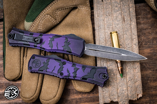Microtech Hera II Mini OTF Automatic Knife Purple Halloween Bats 3 ...