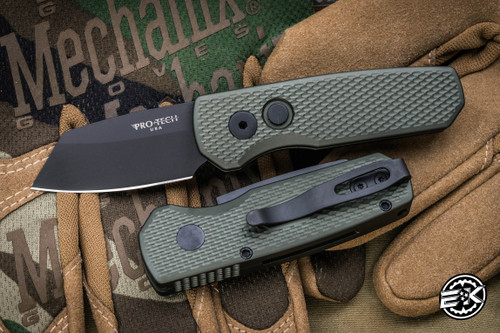 ProTech Runt 5 Automatic Folding Knife OD Green Texture 1.9" MagnaCut ...