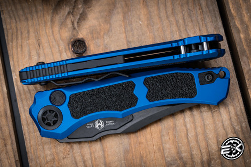 Heretic Knives Wraith V4 Automatic Blue Aluminum 4 Magnacut Bowie