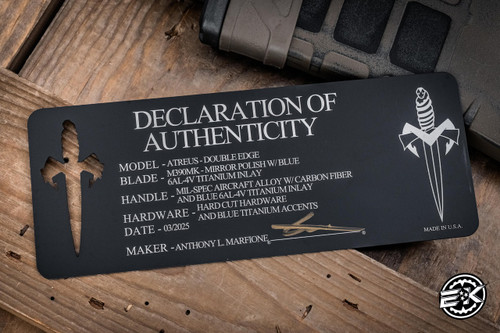 Microtech/Marfione Custom Atreus ZBP OTF Automatic Blue Titanium-Carbon ...