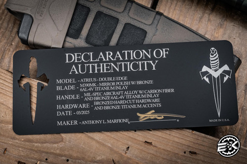 Microtech/Marfione Custom Atreus ZBP OTF Automatic Bronze Titanium ...