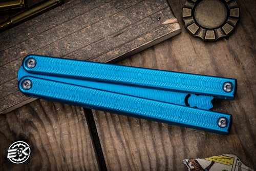Squid Industries Squiddy-AL Butterfly Balisong Teal Aluminum 4.3 ...