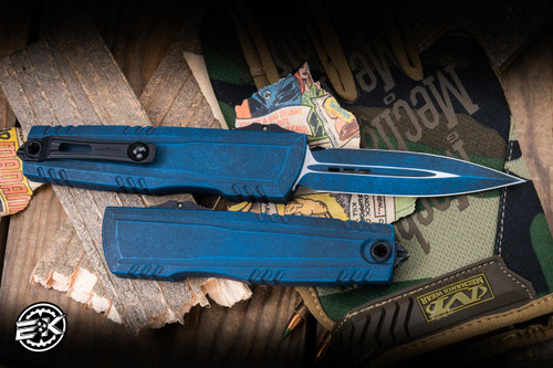 Microtech Luminary ZBP OTF Automatic Knife Weathered Blue 3.5" M390 ...