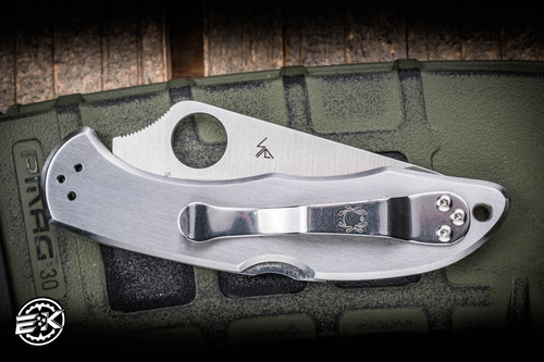 Preowned-Spyderco Delica 4 Stainless Steel Knife 2.9" VG-10 Satin C11P