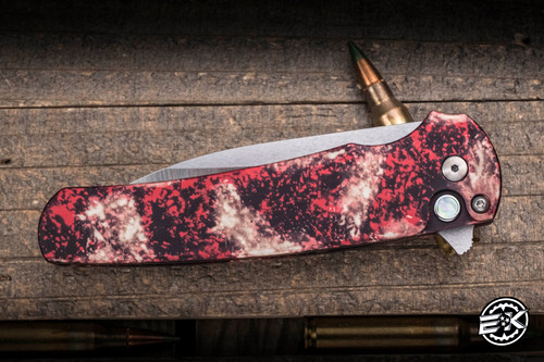 Preowned-ProTech Malibu Manual Flipper Knife Crimson Tiger Camo 3.25 ...