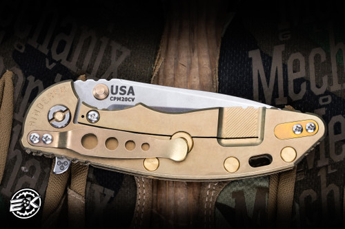 Hinderer Knives XM-18 Flipper Textured Micarta/Stonewash Gold 3.5" 20CV ...