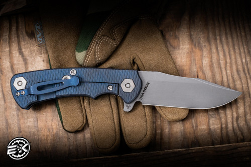 Hinderer Knives Project X Flipper Black G10/Battle Blue 3.65" S45VN ...