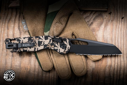 Microtech "MSI" Ram-LOK Tri-Grip Claw Camo 3.85" M390 Serrated 210T ...