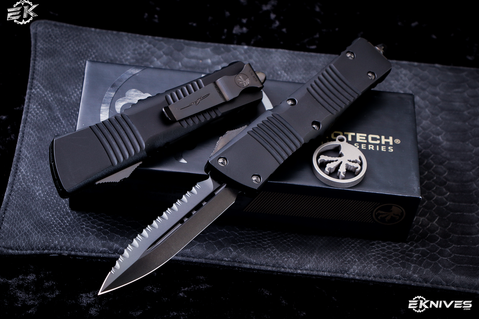Microtech Combat Troodon DLC Shadow OTF Automatic Knife Black 3.8" DLC ...
