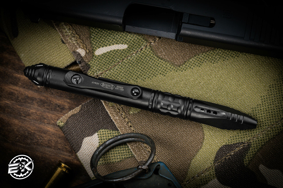 Microtech Kyroh Mini Titanium DLC Bolt-Action Tactical Pen w/ Tritium ...