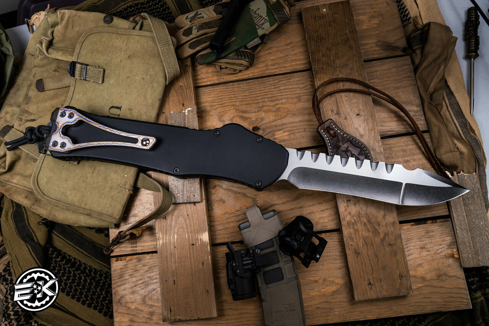 Heretic Knives GIANT Hydra 3X OTF Aluminum Chassis Titanium Accents 11 ...