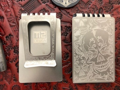Borka Blades/Mike Bond Ti2 Titanium Etched Minimalist Wallet Money Clip