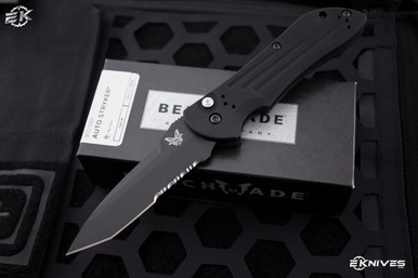 Benchmade Auto Stryker Automatic Folding Knife Black 3.6" Tanto Black ...