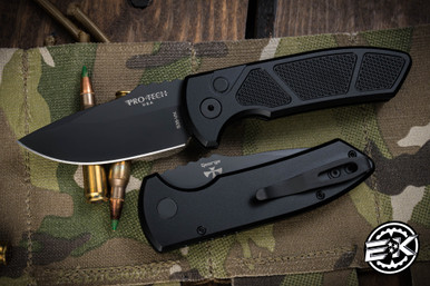ProTech SBR Short Bladed Rockeye Automatic Folding Knife Textured Black 2.5" Black LG407