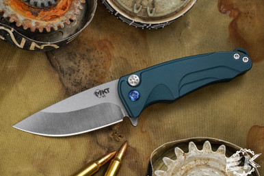 Medford Smooth Criminal Button Lock Flipper Knife Blue Titanium 3 ...
