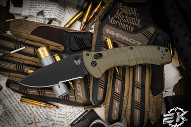Benchmade Turret AXIS Lock Knife OD Green G10 3.7" Black Serrated ...