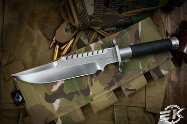 Marfione Custom Interceptor Black Wrap Fixed Blade Knife 7" Bowie Hand ...
