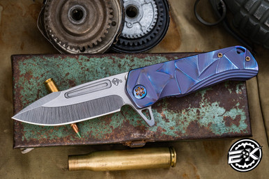 Medford Proxima Flipper Folding Knife Violet Stained Glass Sculpted ...