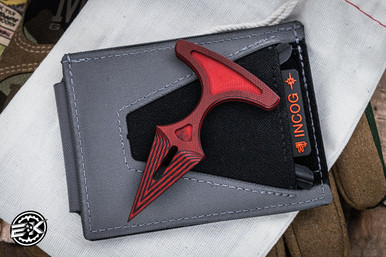 Toor Knives Snake Doctor Orange G10 Push Dagger 1.6" Grey Incog Wallet