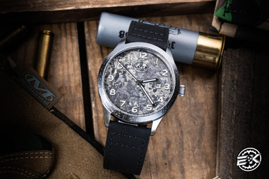 Layer Watches Custom 43MM Crystallized Titanium Leather Band