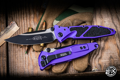 Microtech Socom Elite Manual Folding Knife Purple Aluminum 4" M390 Clip ...