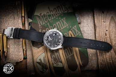 Layer Watches Custom 43MM 316L Stainless Damascus Leather Band