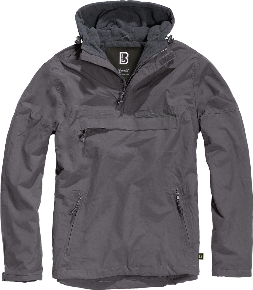 Brandit Fleece-Lined Quarter Zip Windbreaker Pullover