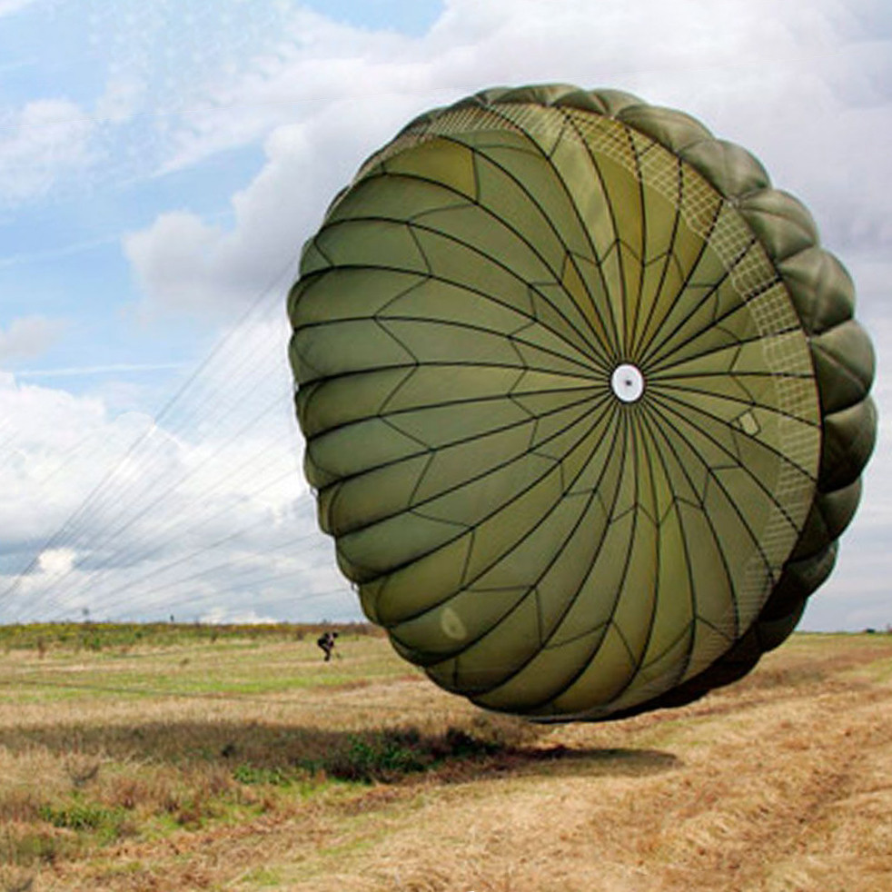 French 26-30' Cargo Parachute, Olive Drab, French Military Surplus