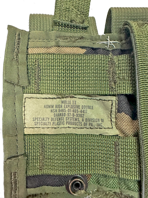 Woodland Double 40mm Pouch, USGI: US Military Surplus