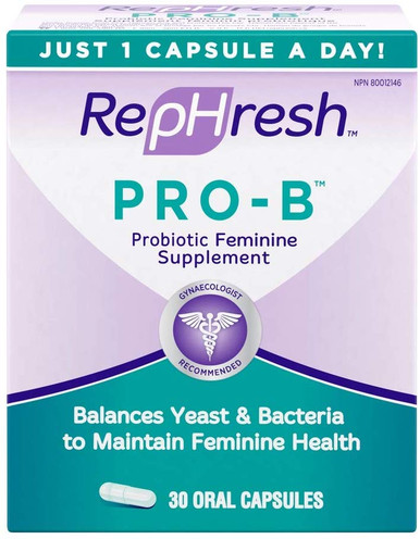 RepHresh Pro-B Probiotic Feminine Supplement, 30-Count Capsules (Pack of 2)