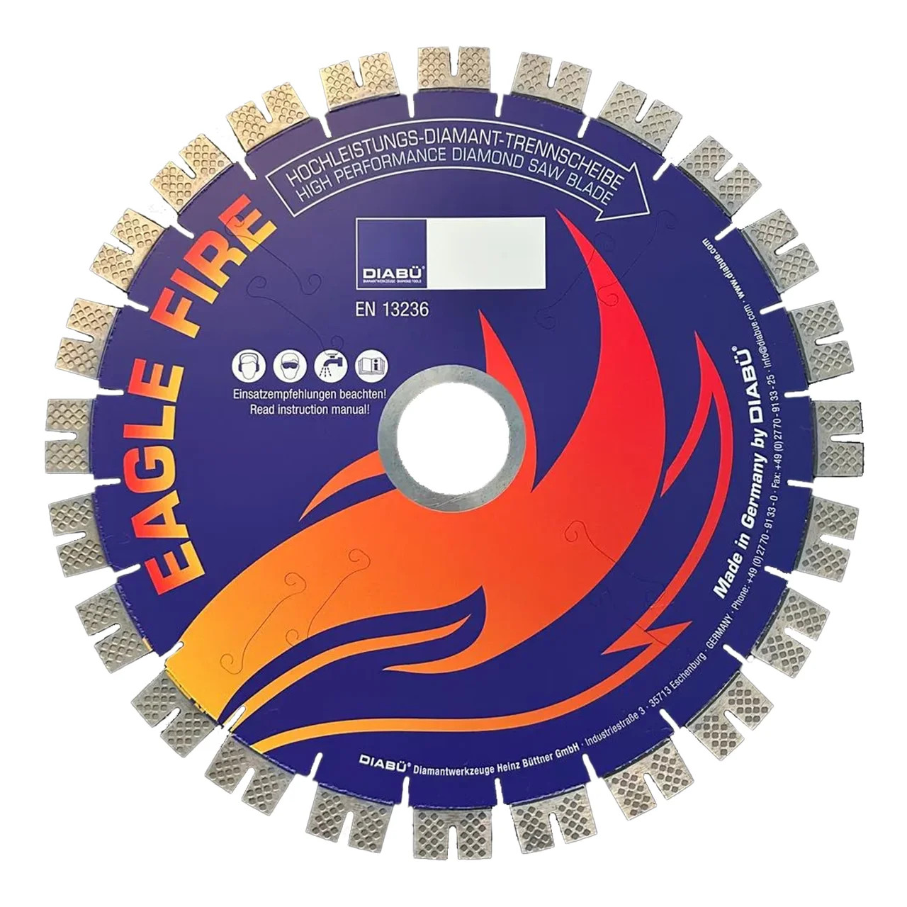 Low Cost Shipping | Diabu Eagle Fire 14 Inch Segmented Bridge Saw Blade ...