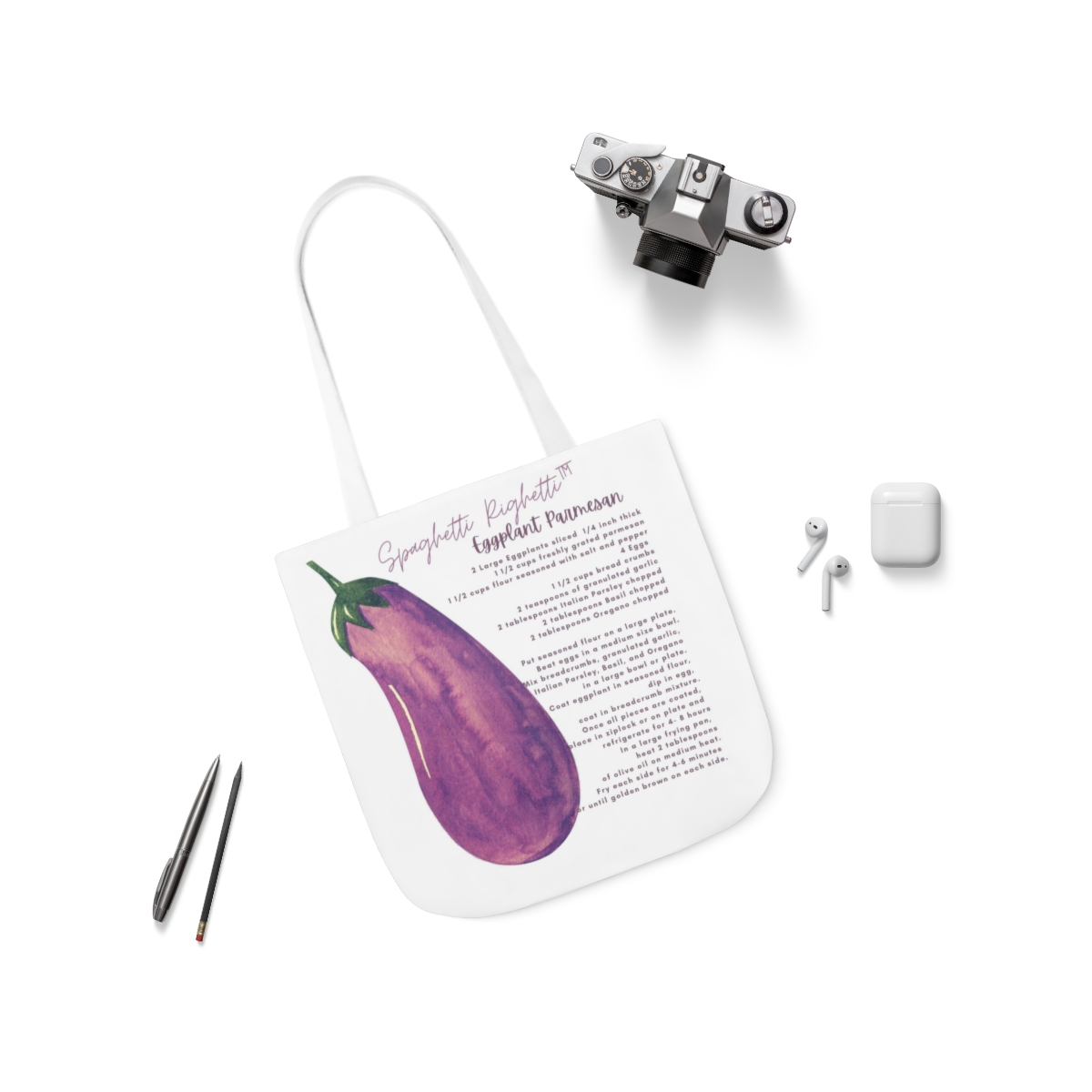 Eggplant Parm Canvas Tote Bag - Spaghetti Righetti