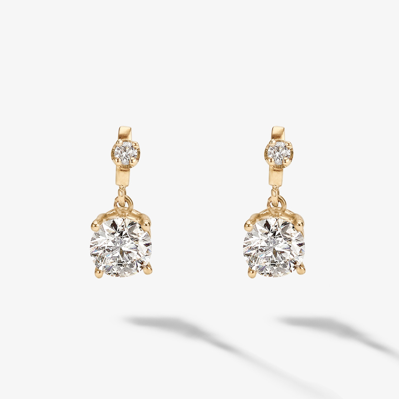 DOUBLE DIAMOND DANGLE STUDS LANA