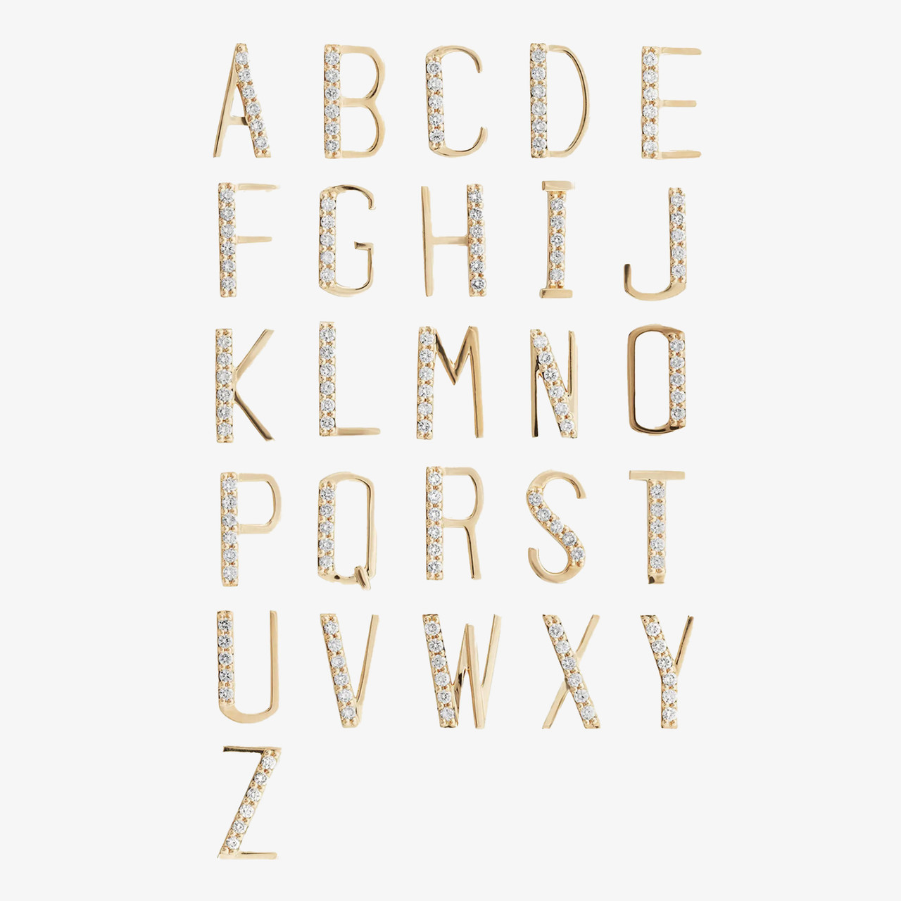 Initial Earrings - Initial Diamond Studs - LANA