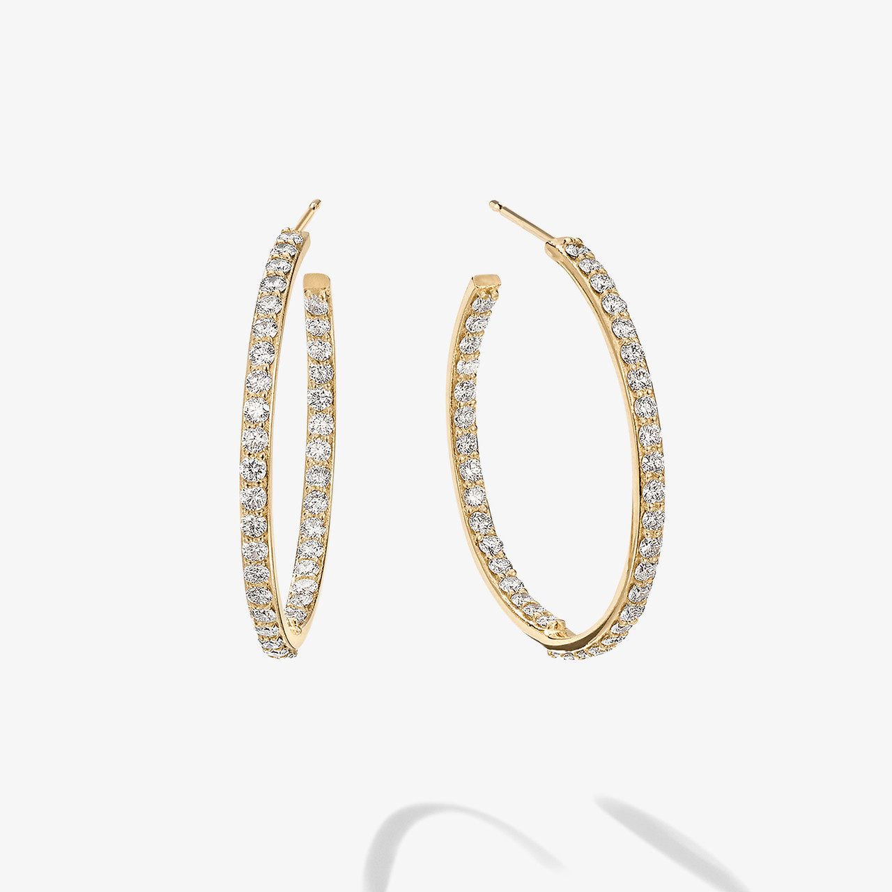 SMALL INSIDE OUT DIAMOND HOOPS