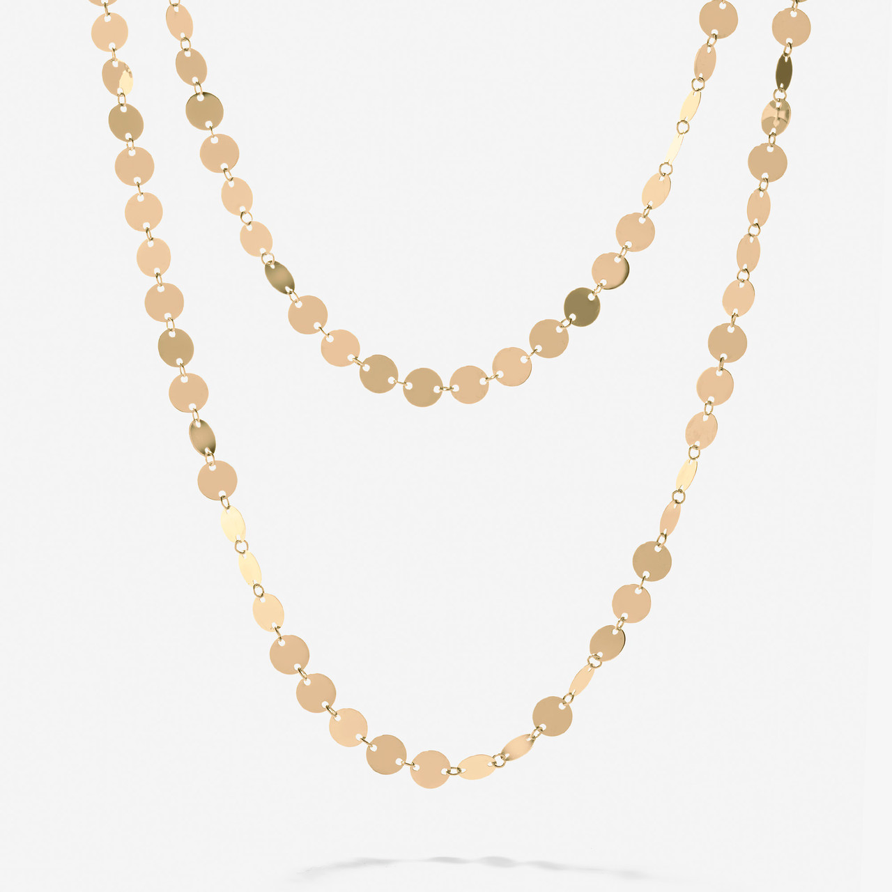 LASER DISC CHAIN DUO NECKLACE