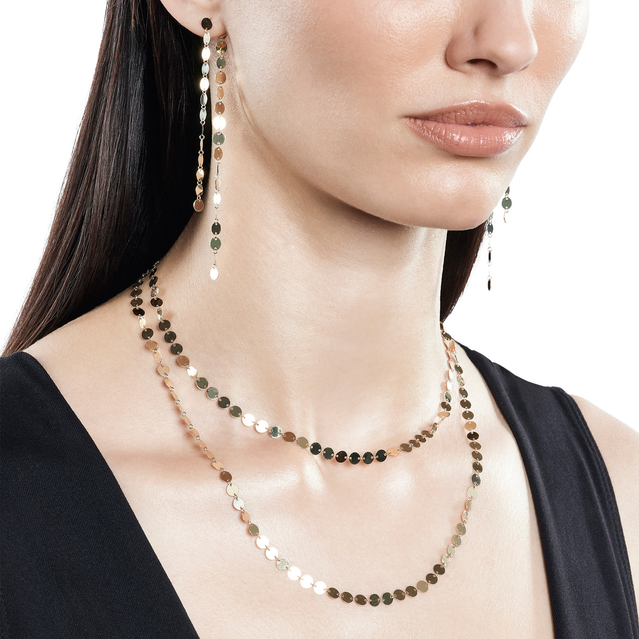 LASER DISC CHAIN DUO NECKLACE