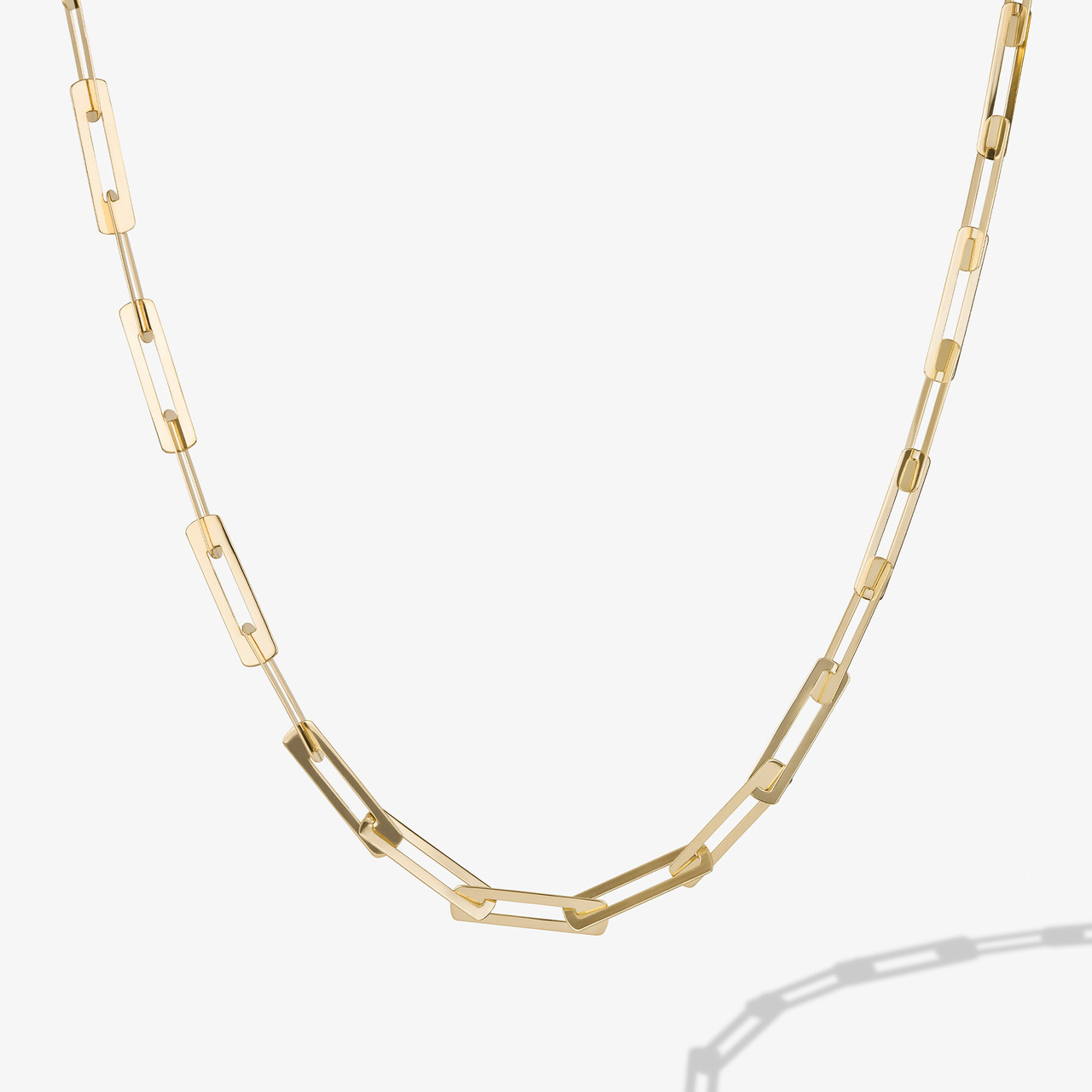 INTERLOCKING RECTANGLE CHAIN NECKLACE