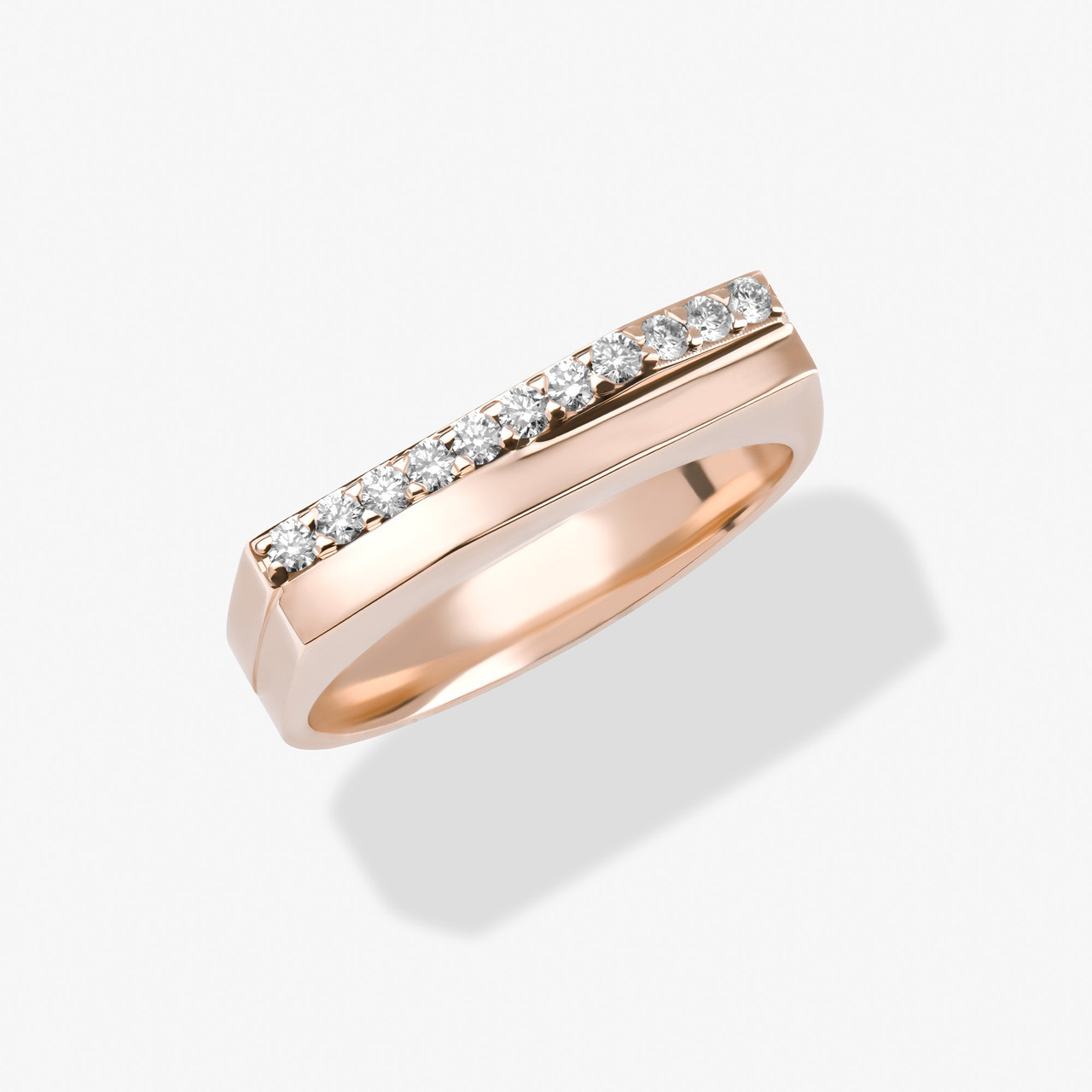 GEOMETRIC DOUBLE BAND DIAMOND RING