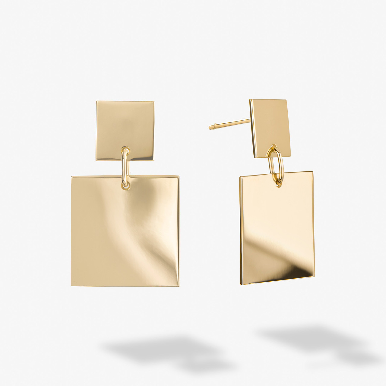Square Dangle Earrings - 14k Gold Earrings - LANA