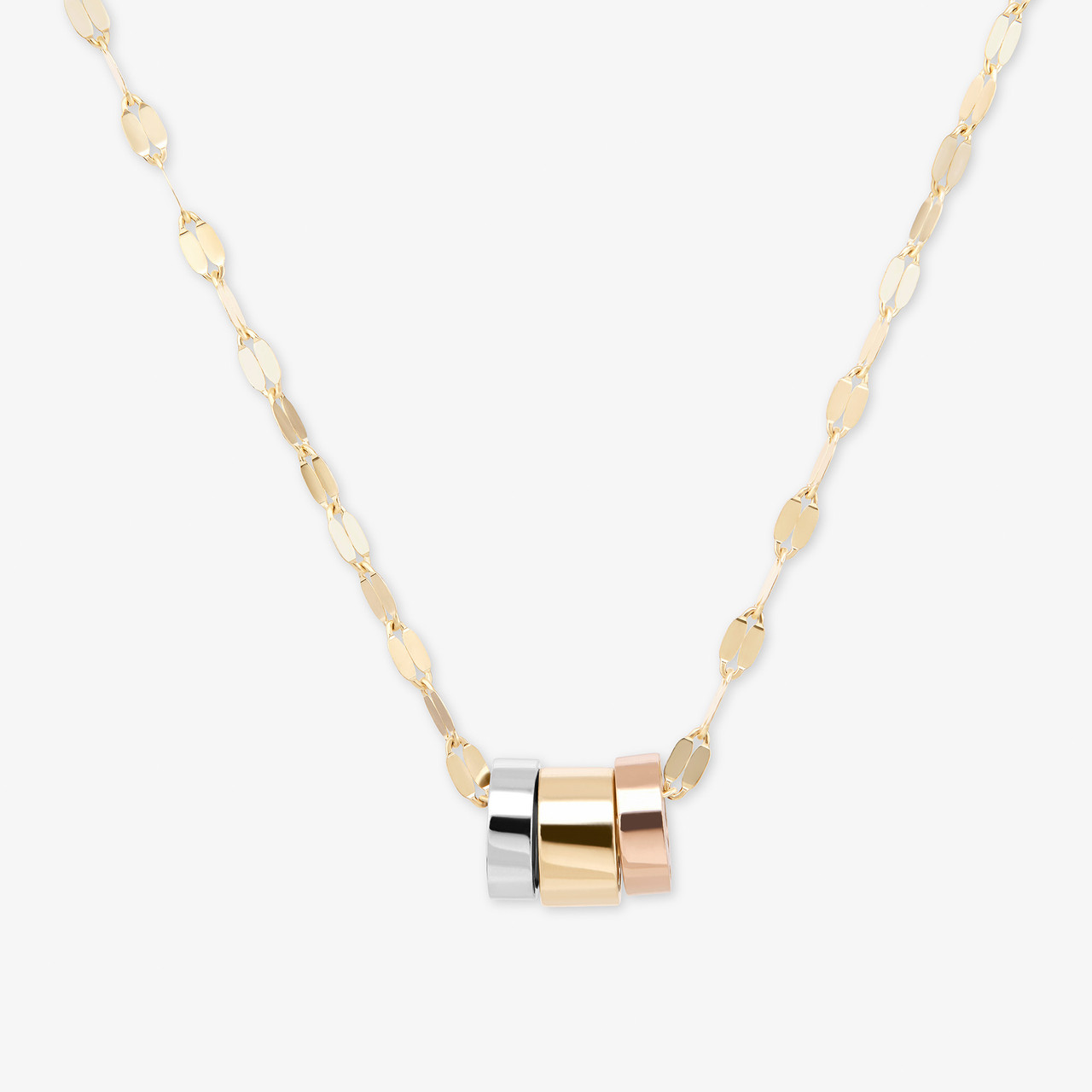 MOVEABLE TRI GOLD LOOP NECKLACE