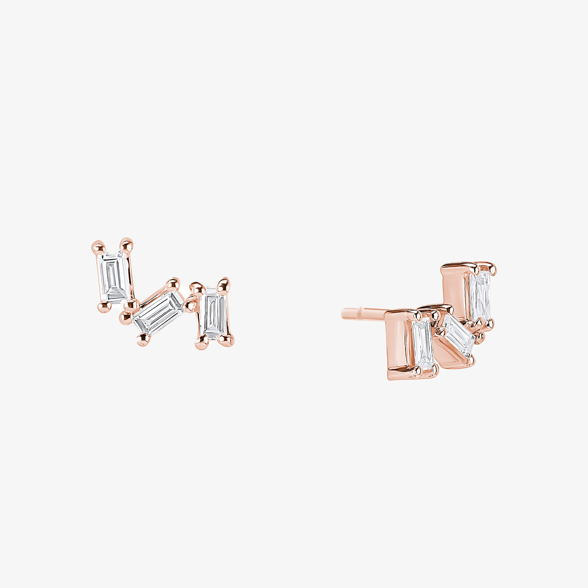ZIG ZAG BAGUETTE DIAMOND STUDS