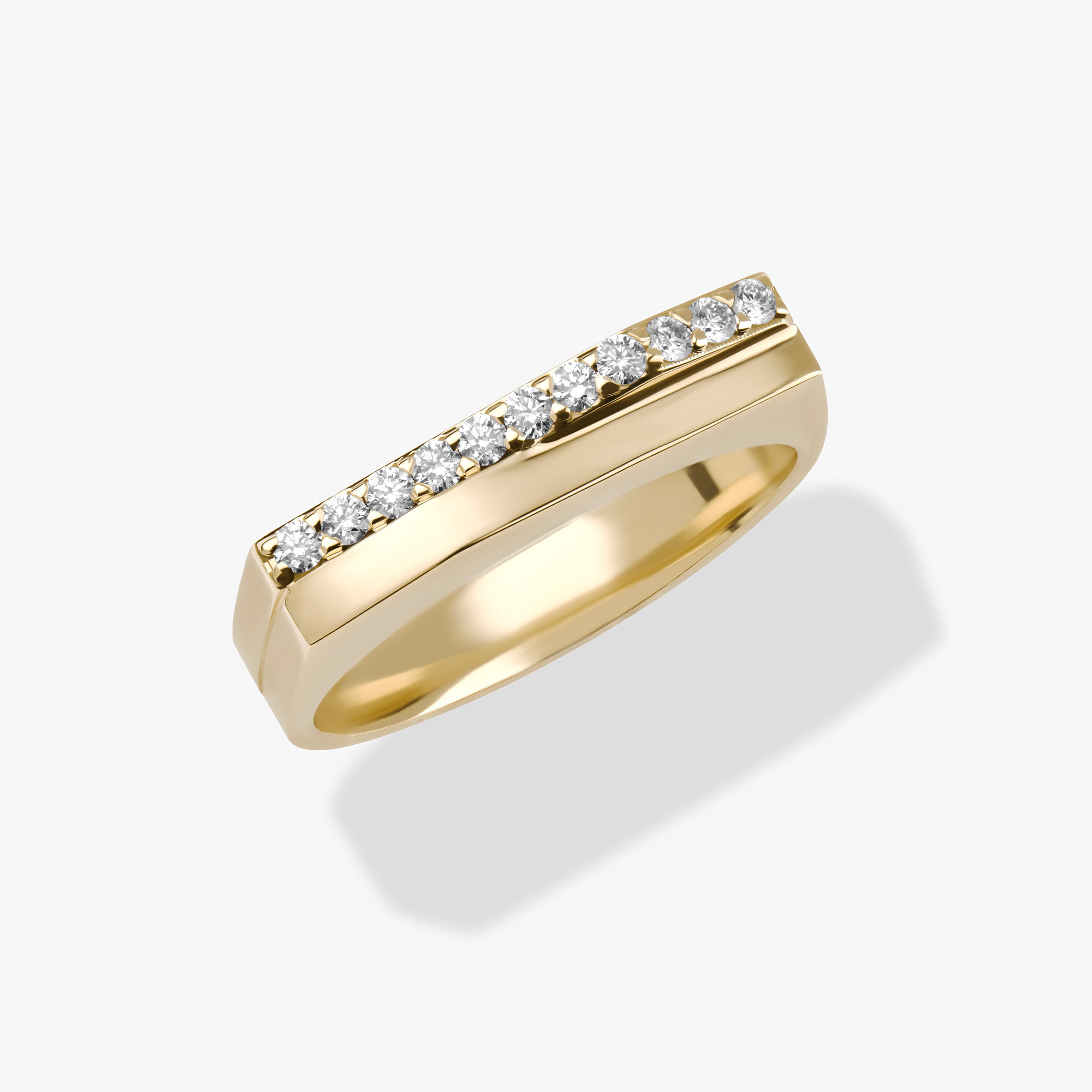 GEOMETRIC DOUBLE BAND DIAMOND RING