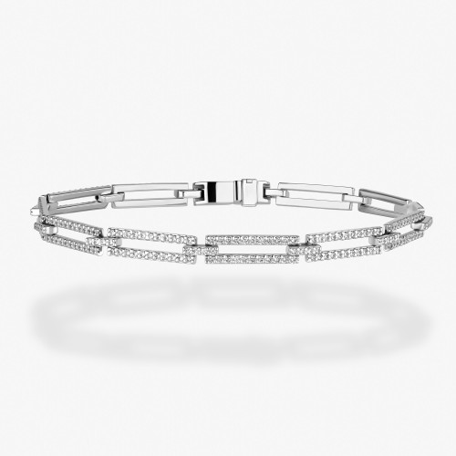 Skinny Diamond Tag Link Bracelet - LANA