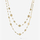 Double Strand Gold Necklace - Gypsy Disc Chain - LANA