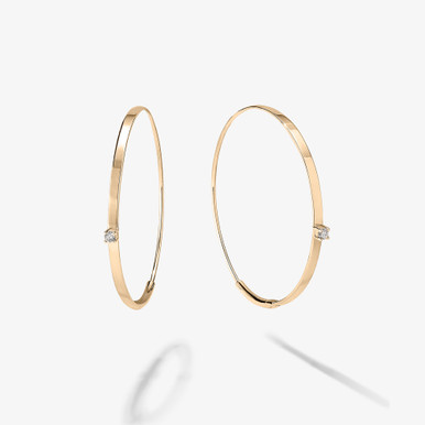 SMALL FLAT MAGIC HOOPS WITH DIAMONDS - LANA